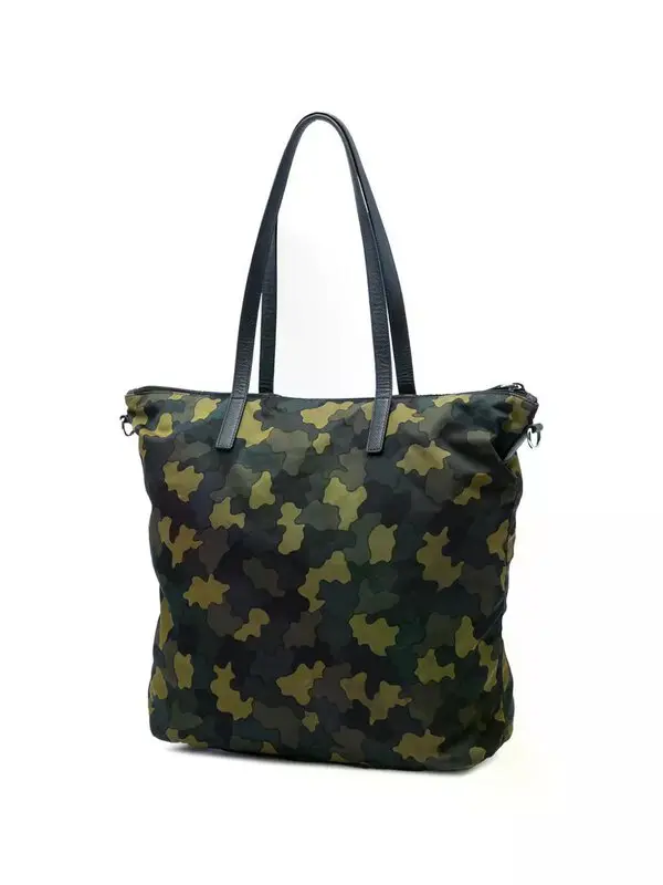 Prada 2013-2026 Tessuto Stampato Satchel - Green