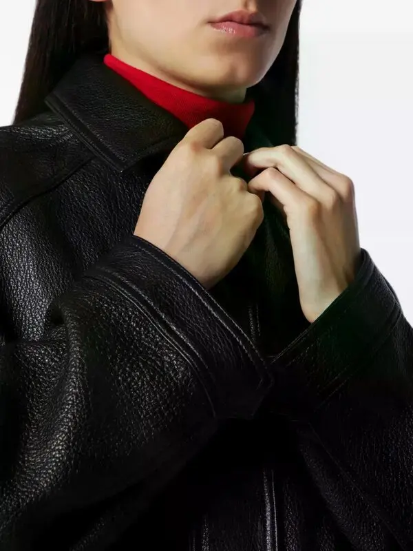 RÓHE Collared Grained-leather Jacket