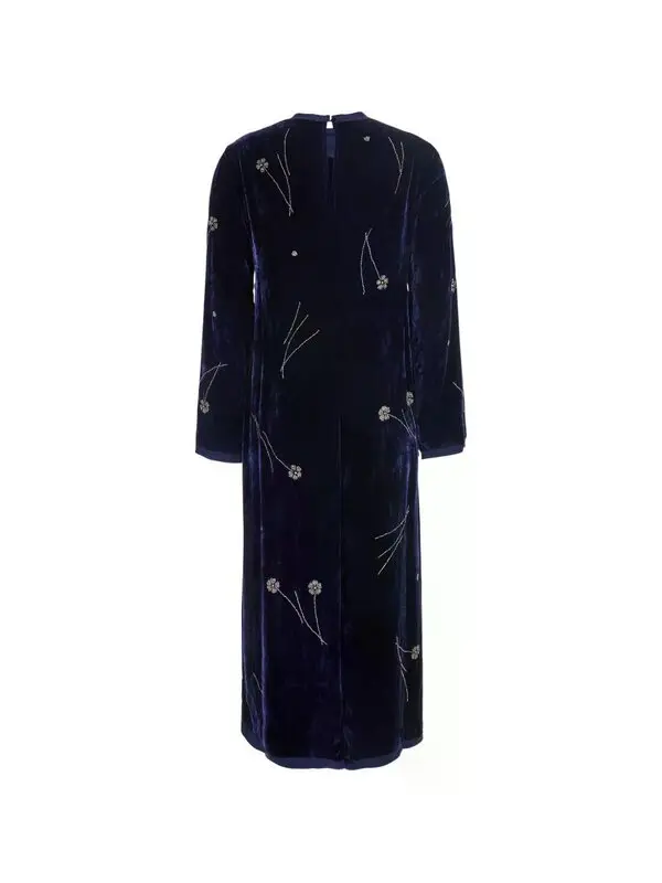 FORTE_FORTE Fleurs D'orient Bead-embellished Velvet Midi Dress