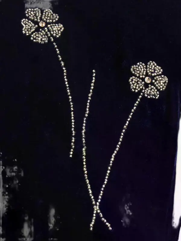 FORTE_FORTE Fleurs D'orient Bead-embellished Velvet Midi Dress