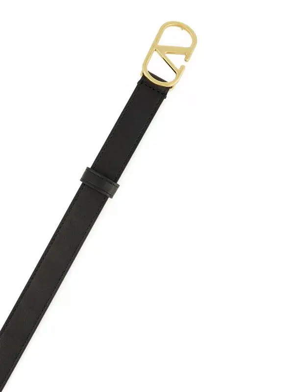 Valentino Garavani Vlogo Signature Leather Belt - Black