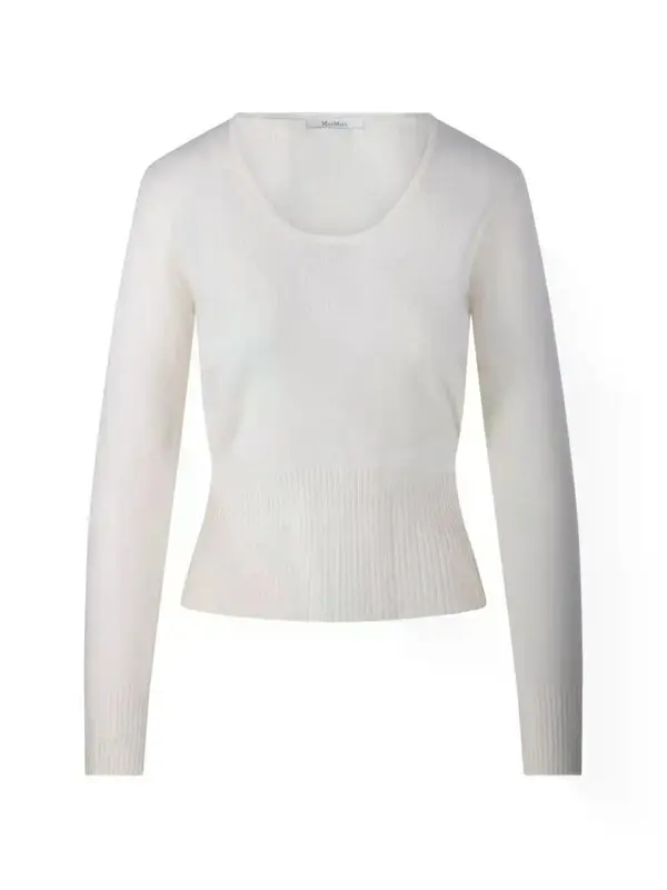 Max Mara Ribbed-knit Scoop-neck Sweater - Neutrals