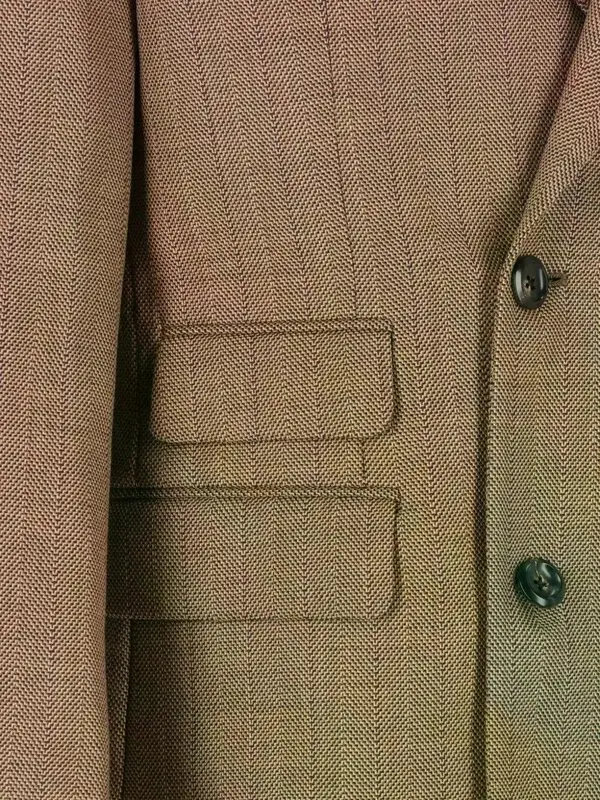 Emporio Armani Lined Blazer In Herringbone Virgin Wool