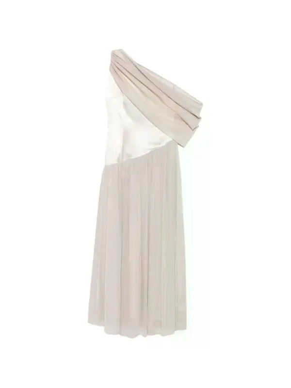 ABADIA Gwen Draped One-shoulder Maxi Dress