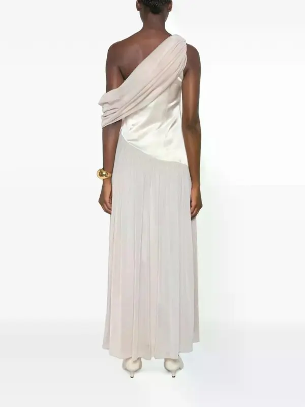 ABADIA Gwen Draped One-shoulder Maxi Dress