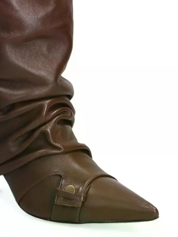 THE SELLER Pointed-toe Slouchy Leather Boots