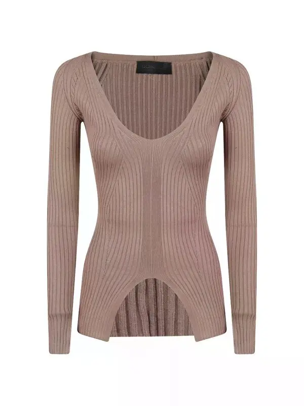 DONDUP Ribbed-knit V-neck Top