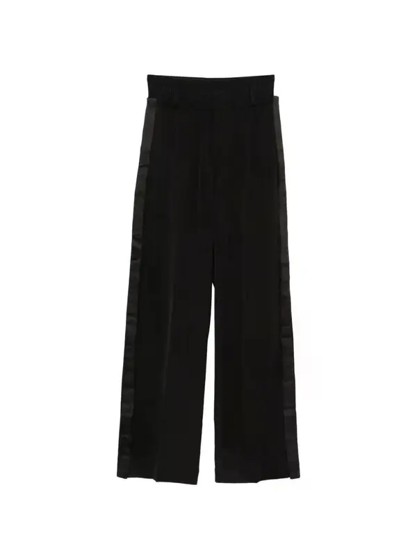 ALAINPAUL Satin-stripe Wide-leg Trousers