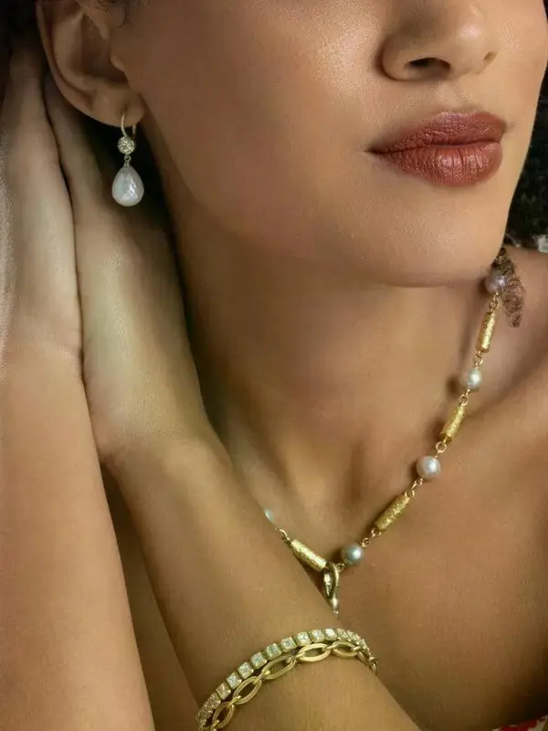 SYLVA & CIE Diamond And Pearl Drop Earrings