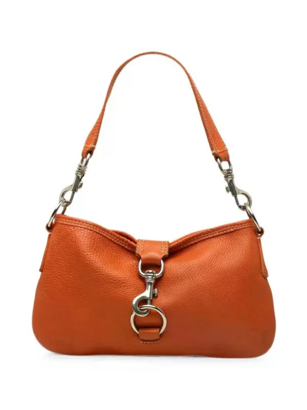 Miu Miu 1993-2000 Grained Leather Shoulder Bag - Orange
