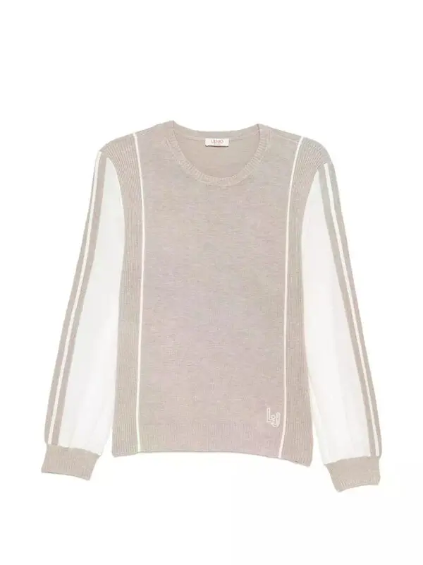 Liu Jo Fine Knit Paneled Sweater - Neutrals