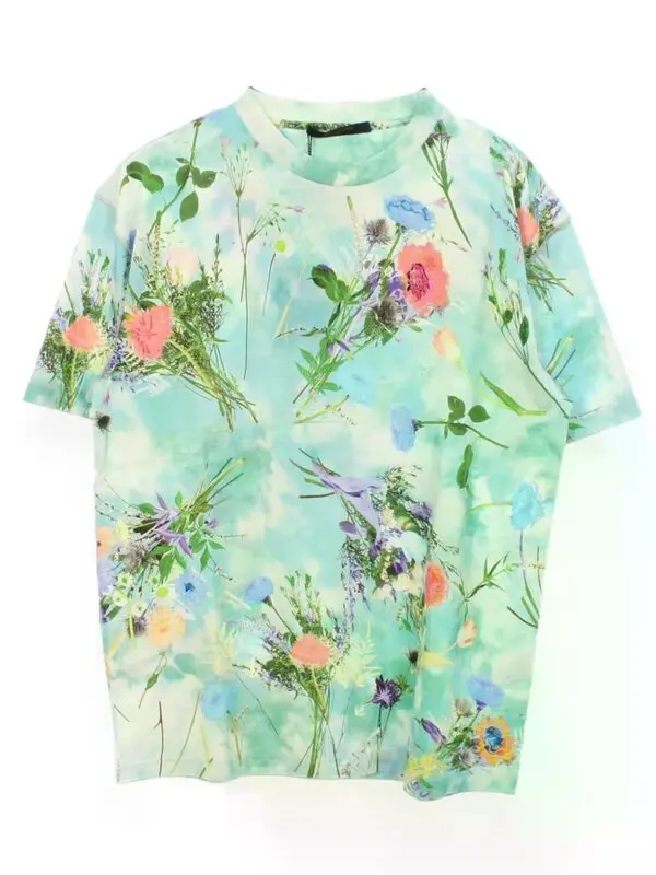 LOUIS VUITTON 2020s Floral-embroidered T-shirt