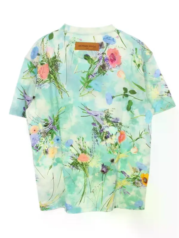 LOUIS VUITTON 2020s Floral-embroidered T-shirt