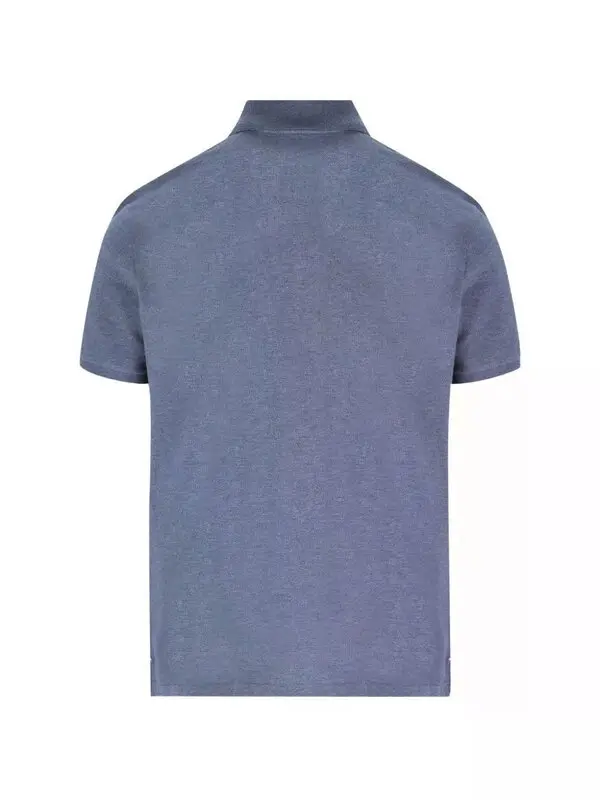 Moncler Cotton Piquet Polo Shirt - Blue