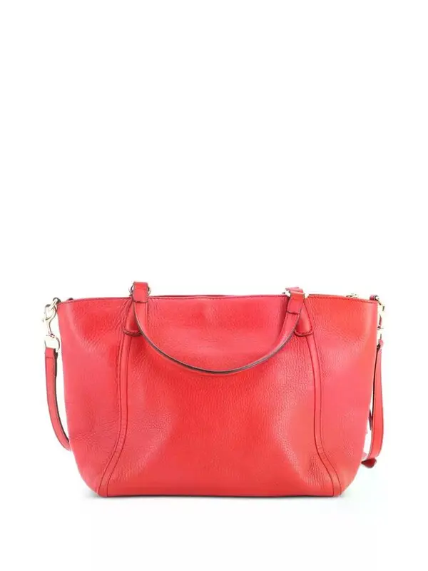Gucci Soho Convertible Top Handle Bag Leather Small Satchel - Red
