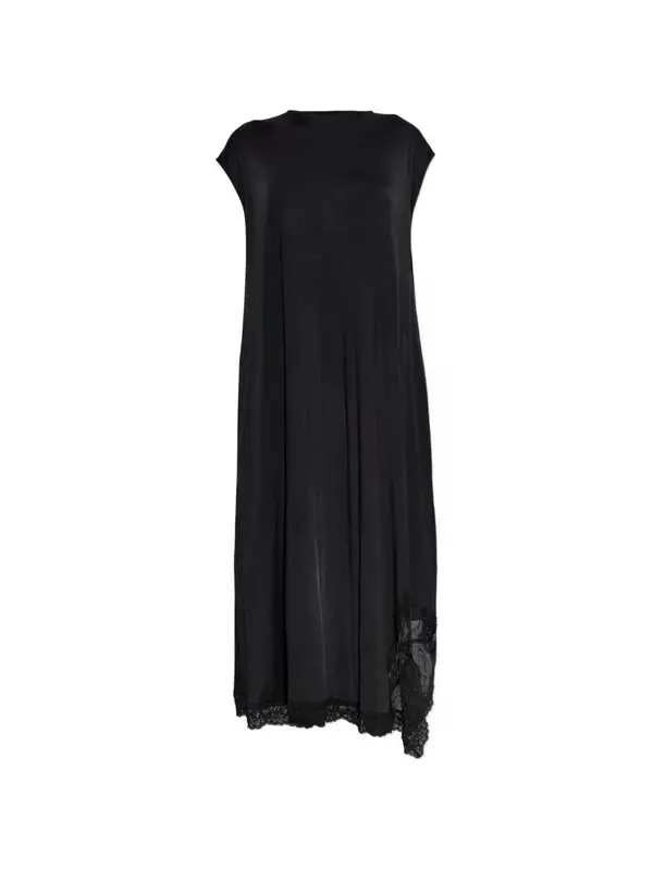 Vetements Lace-trim Asymmetric Midi Dress