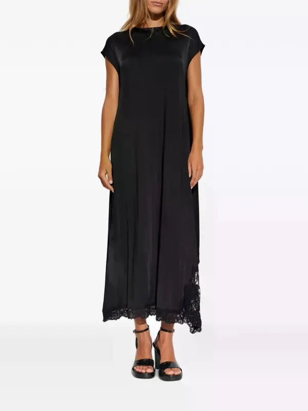 Vetements Lace-trim Asymmetric Midi Dress