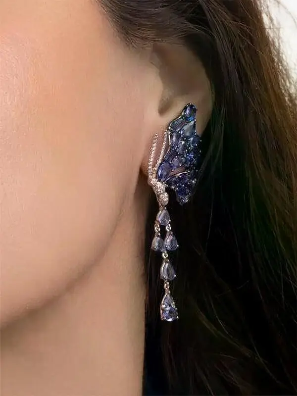 STEFERE Butterflies Sapphire And Diamond Earrings