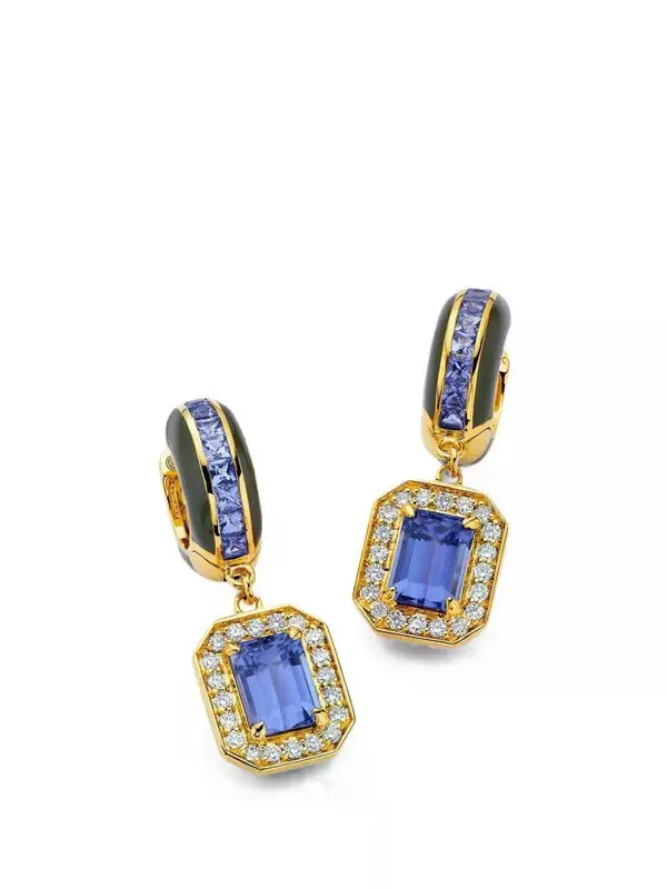 BUDDHA MAMA Tanzanite Diamond Hoop Earrings