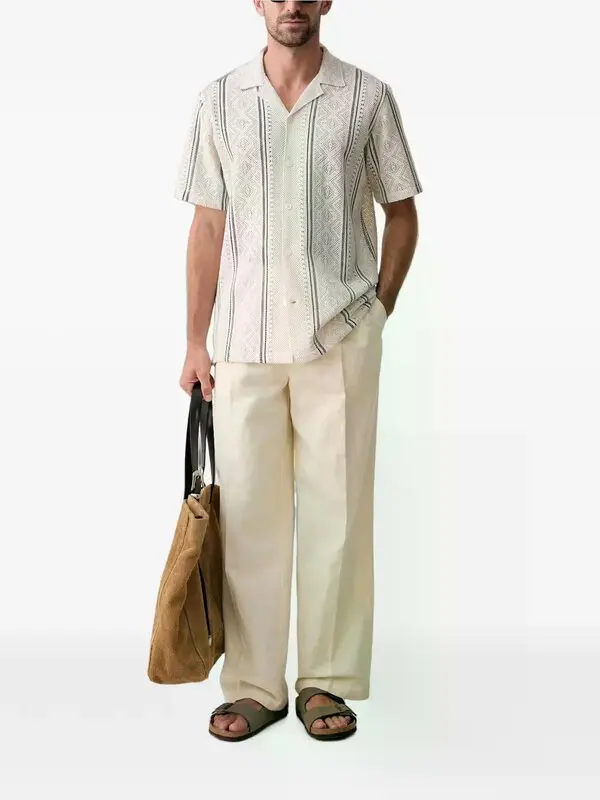 LINDBERGH Geometric-lace Striped Shirt