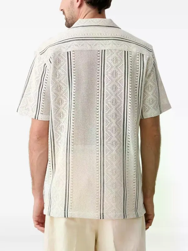 LINDBERGH Geometric-lace Striped Shirt