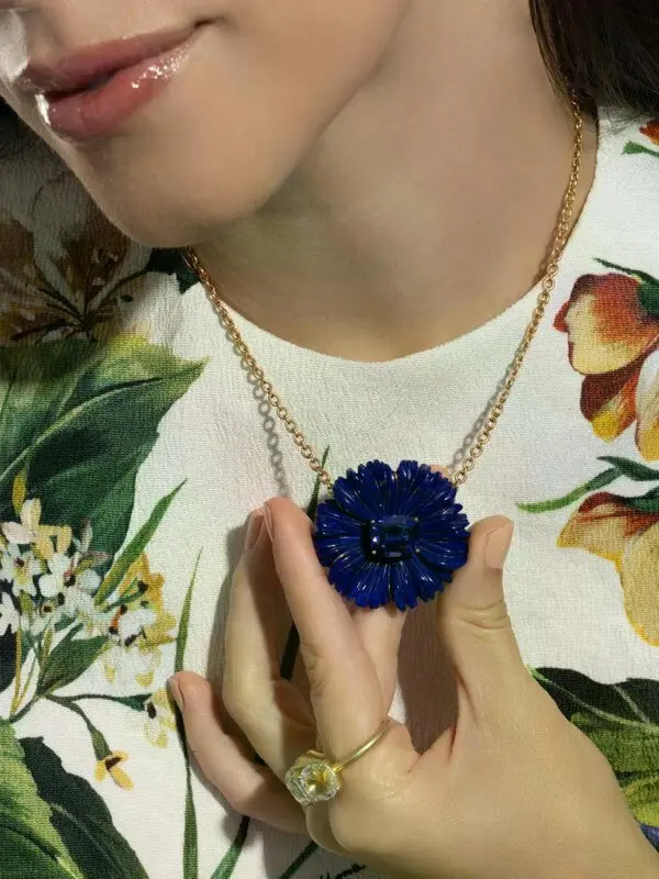 Irene Neuwirth Lapis Lazuli And Tanzanite Flower Necklace