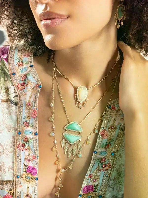 Jacquie Aiche Opal And Diamond Shaker Y Necklace