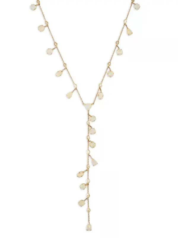 Jacquie Aiche 14k Yellow Opal And Diamond Y Necklace - Gold
