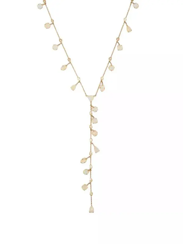 Jacquie Aiche 14k Yellow Opal And Diamond Y Necklace - Gold