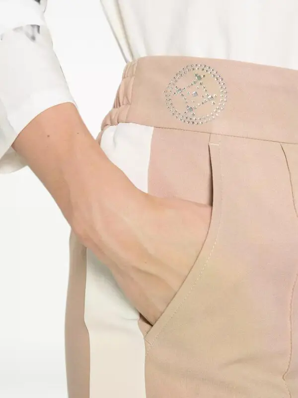 BETTY BARCLAY Side-stripe Crystal-embellished Trousers