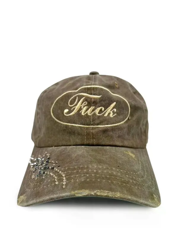 Alchemist Crystal Embellished Embroidered Baseball Cap - Green