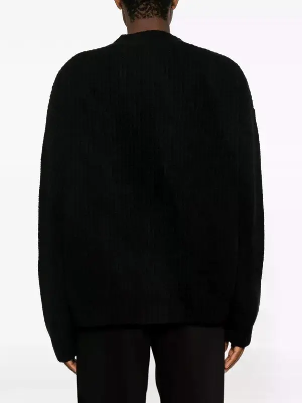 ROBERTO COLLINA Ribbed Knit V-neck Cardigan