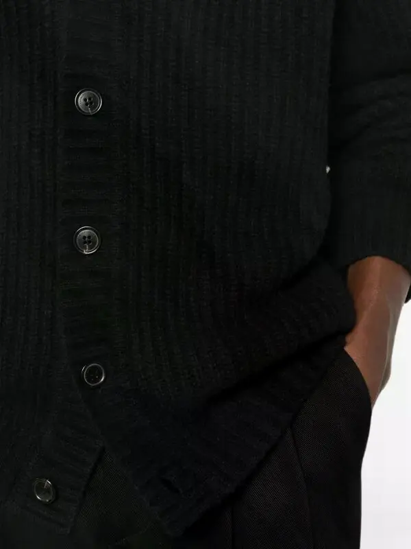 ROBERTO COLLINA Ribbed Knit V-neck Cardigan