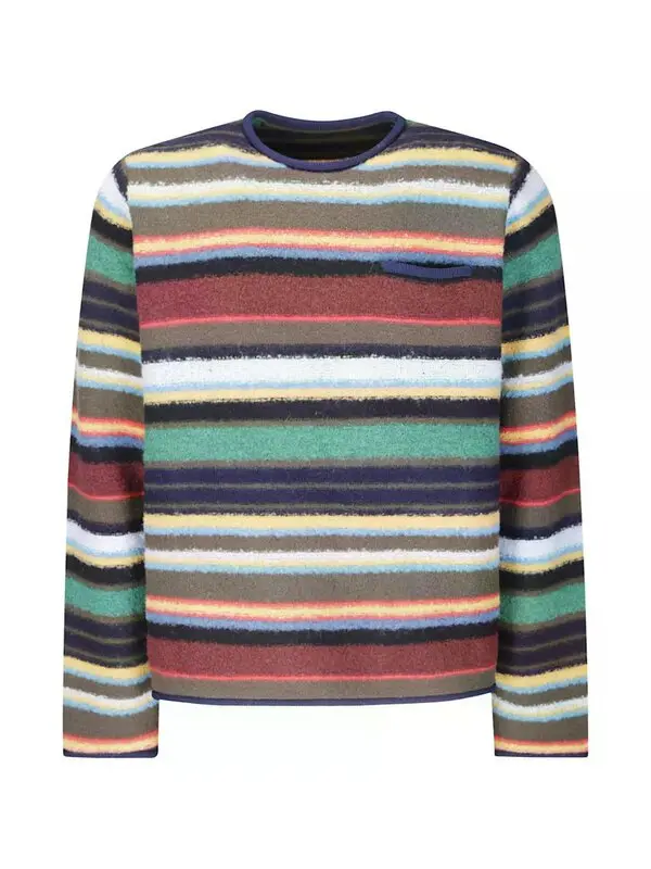 Sacai Striped Wool-blend Sweater