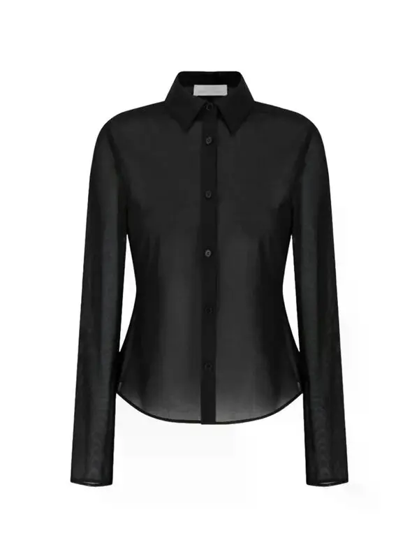 AMOMENTO Sheer Slim-fit Shirt