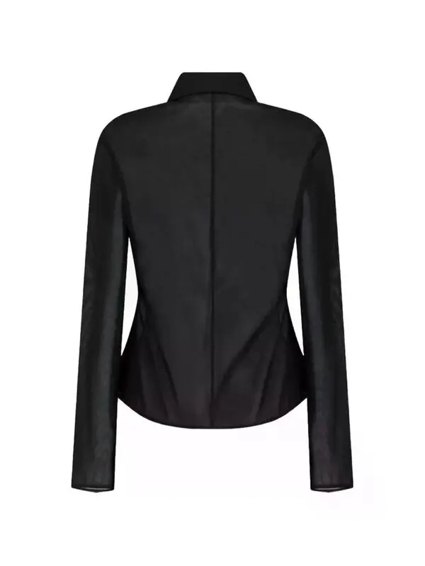 AMOMENTO Sheer Slim-fit Shirt