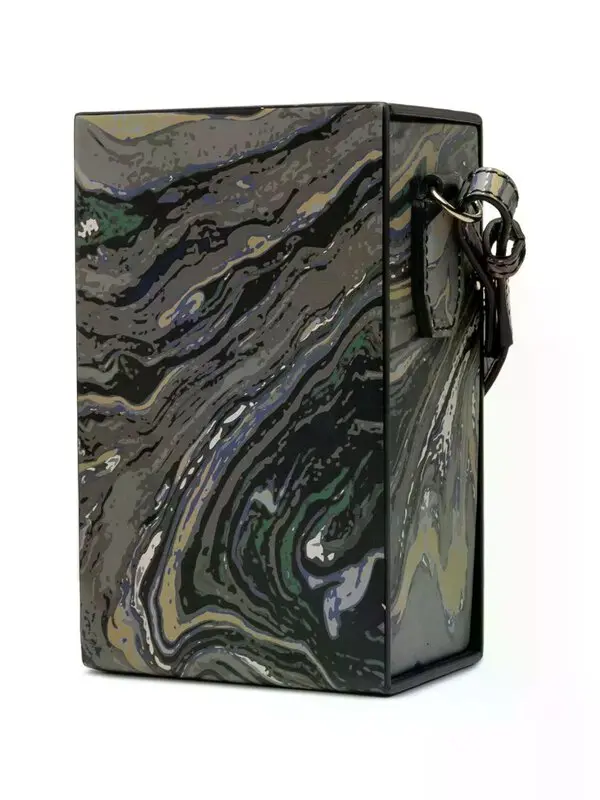 Fendi Smooth Calfskin Marble Print Vertical Box Crossbody Bag