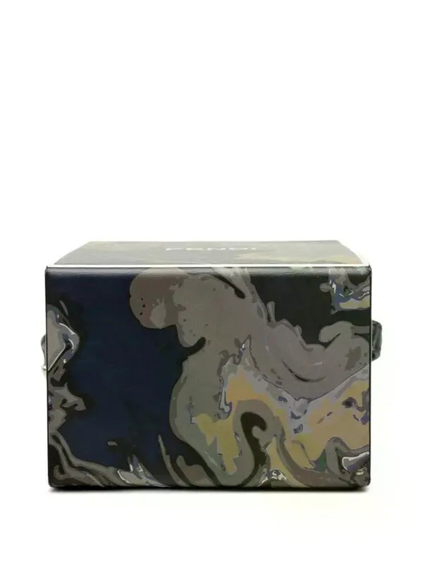 Fendi Smooth Calfskin Marble Print Vertical Box Crossbody Bag