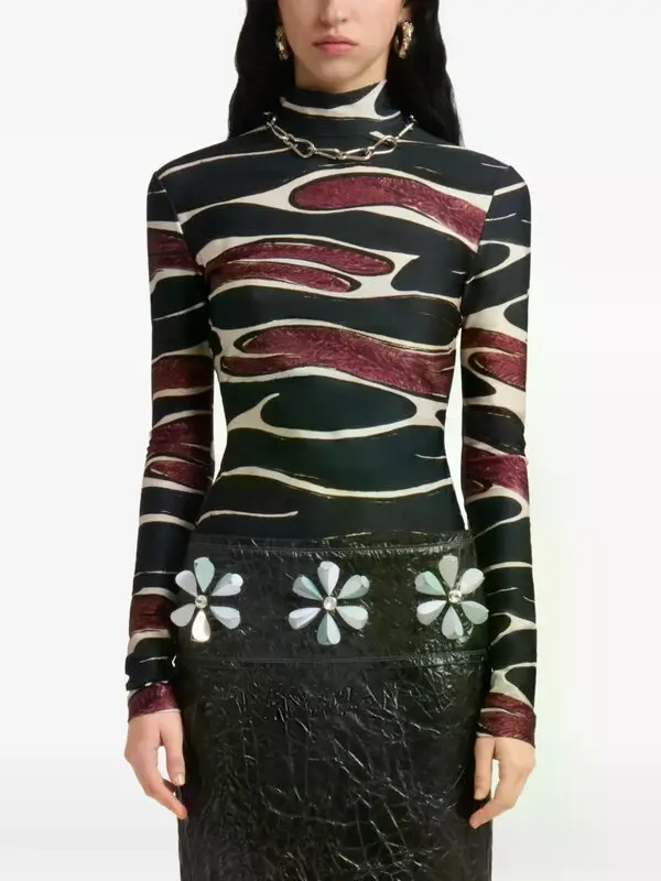 Marni Crimson Flow Turtle-neck T-shirt