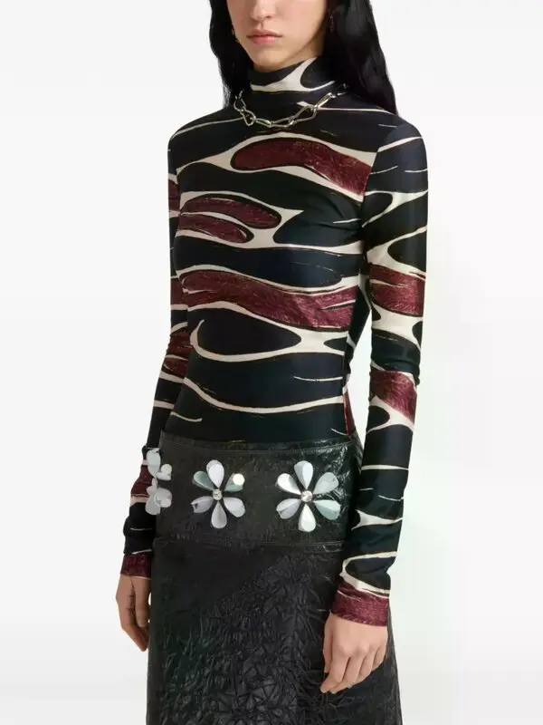 Marni Crimson Flow Turtle-neck T-shirt