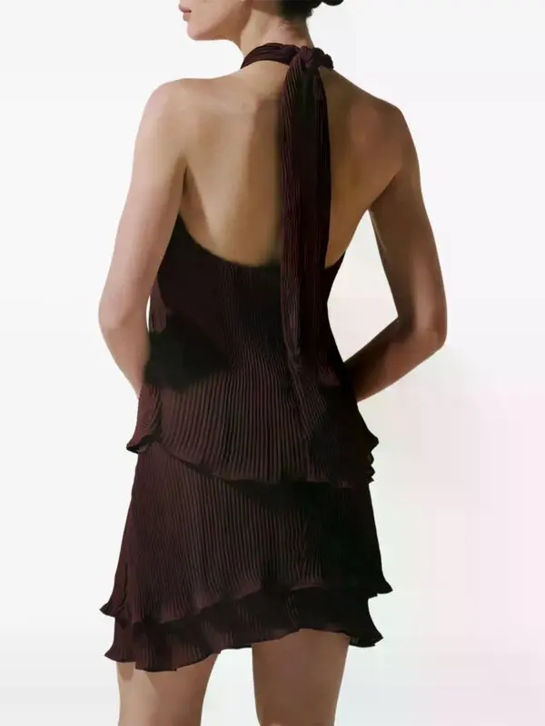 BAOBAB Pleated Layered Mini Skirt - Brown