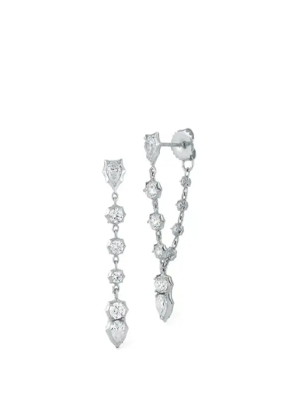 JADE TRAU Poppy Diamond Loop Earrings