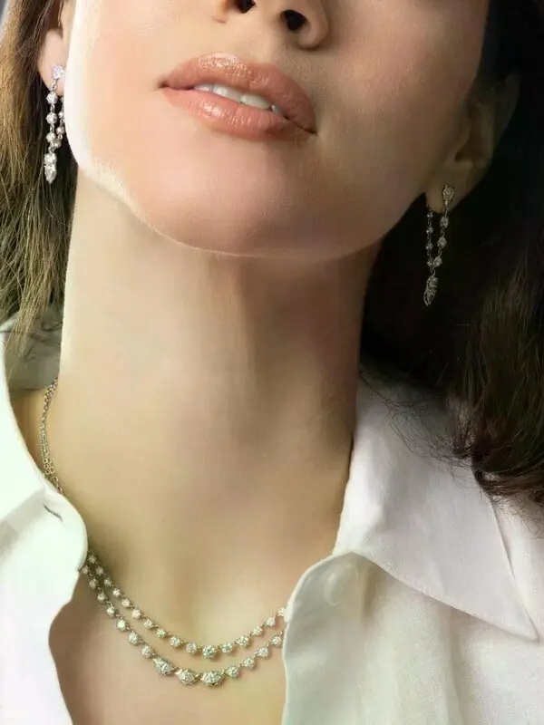 JADE TRAU Poppy Diamond Loop Earrings