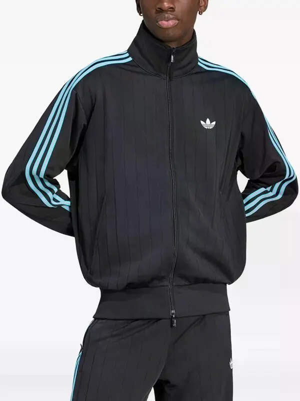 Adidas Firebird Stripe-detail Zip-up Sweatshirt