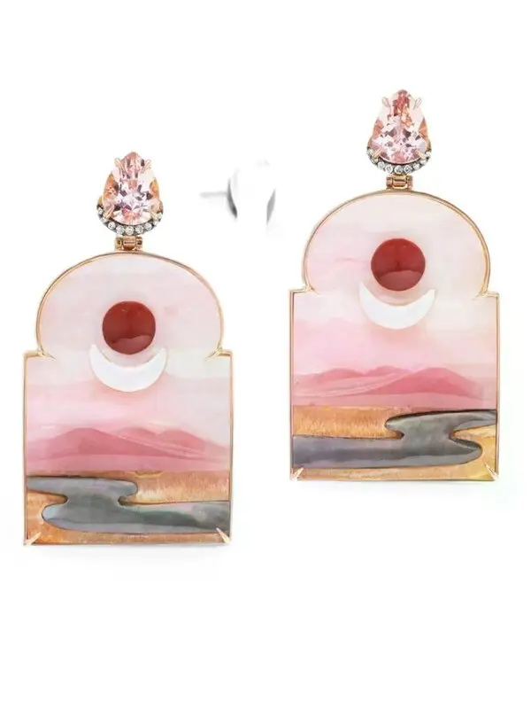 SILVIA FURMANOVICH Morganite And Opal Earrings