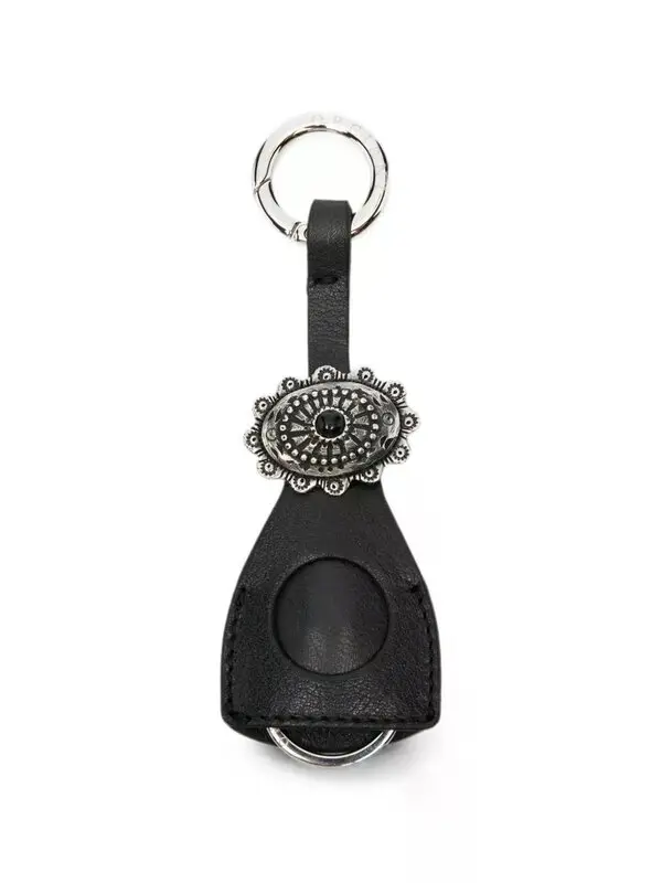 Orciani Embellished Leather Keyrings - Black