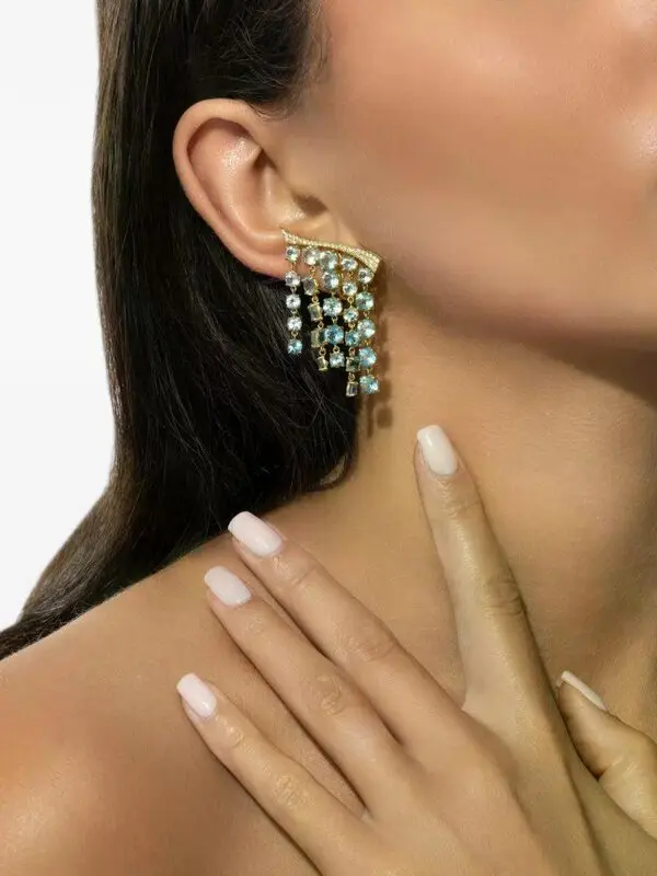 CAROL KAUFFMANN Bossa Nova Blue Topaz And Diamond Earrings
