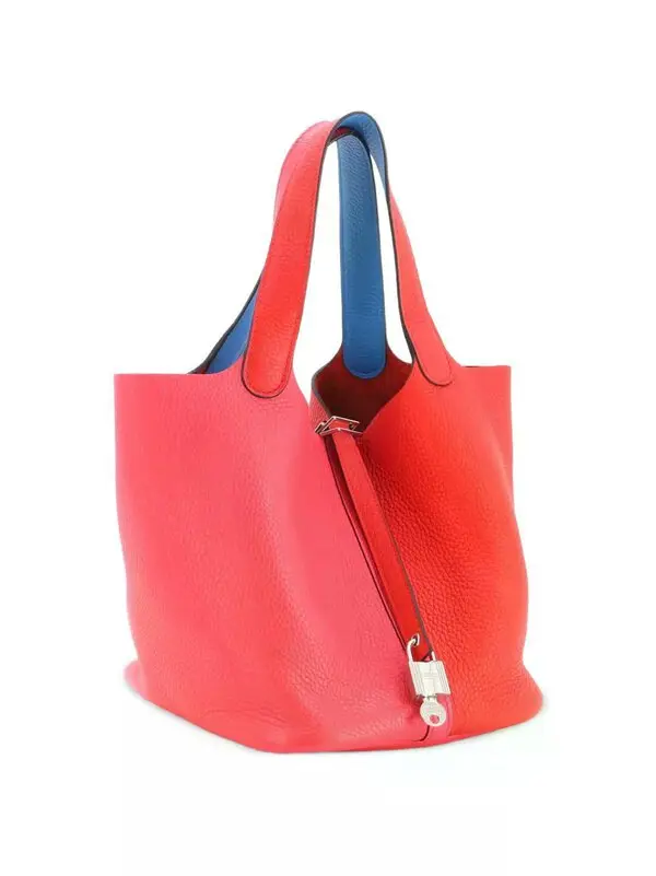 Hermès Casaque Picotin Lock Bag Clemence Mm Bucket Bag - Blue