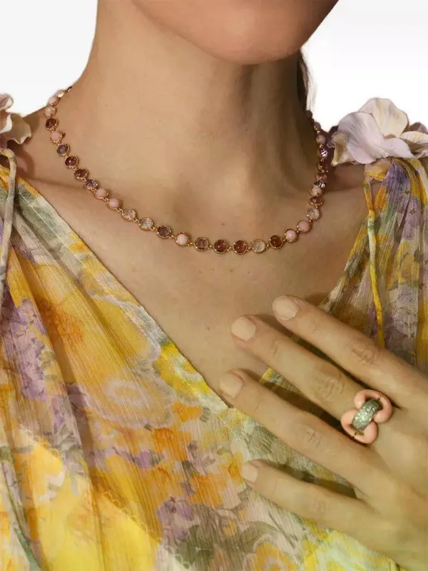 Irene Neuwirth Small Classic Link Multi-stone Necklace - Pink
