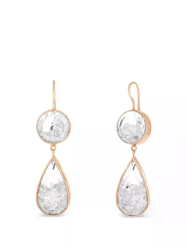 Moritz Glik Diamond Drop Earrings In 18k Rose Gold - Pink
